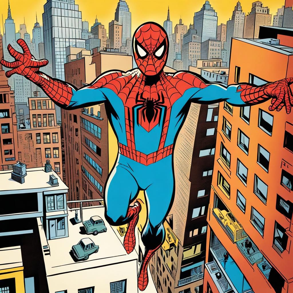 Early marvel comic book style of Steve Ditko, - AI Generated Artwork ...