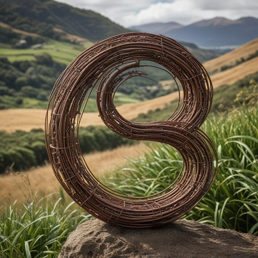 Sculpture of legendary Number 8 wire, embodying New Zealand's spirit of ...