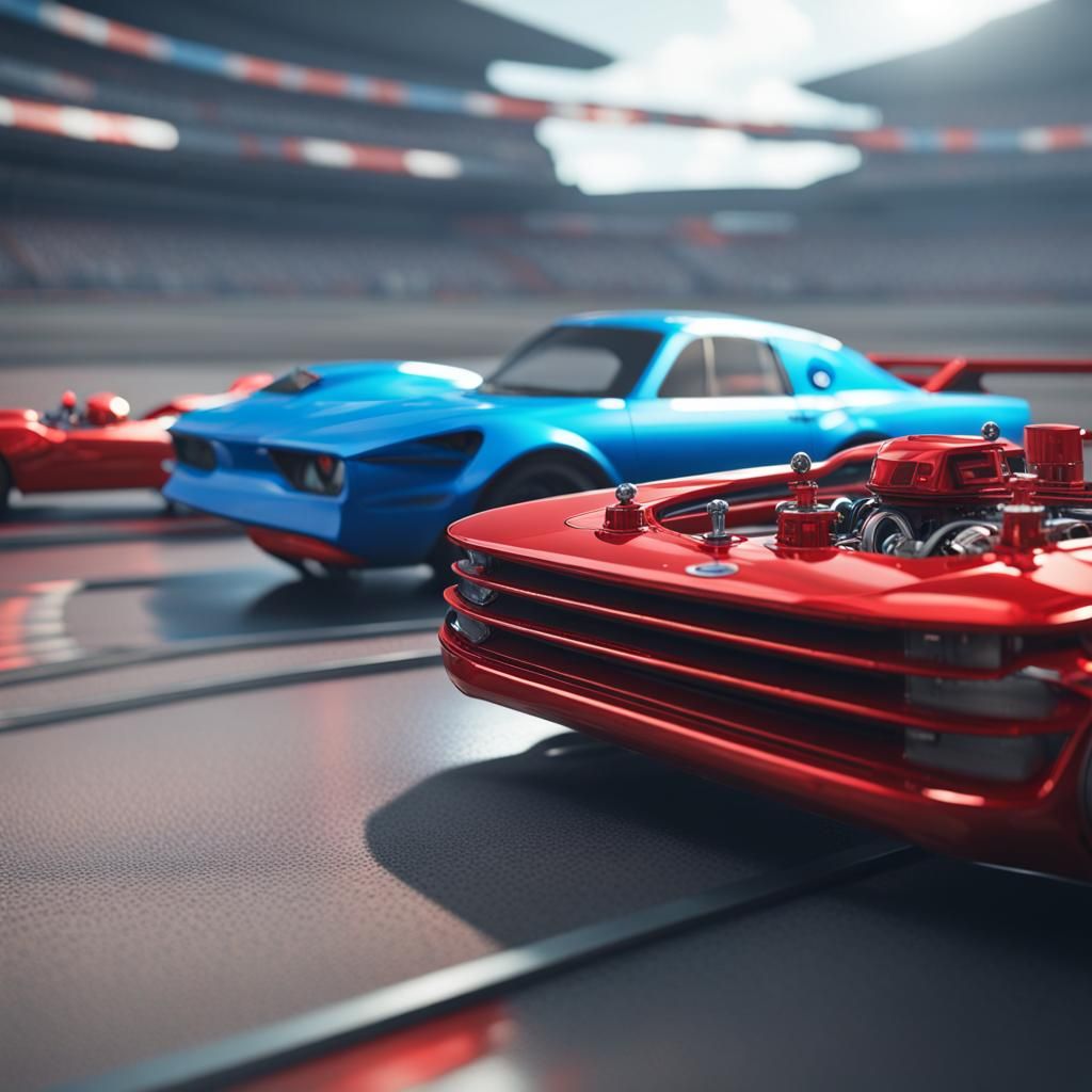 The Red Car and the blue car had a race - Drag racing - AI Generated ...