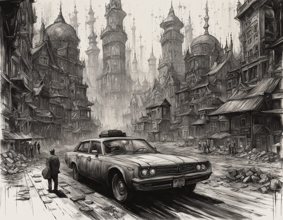 A surreal nostalgic dreamscape influenced by Katsuhiro Otomo, Masamune ...