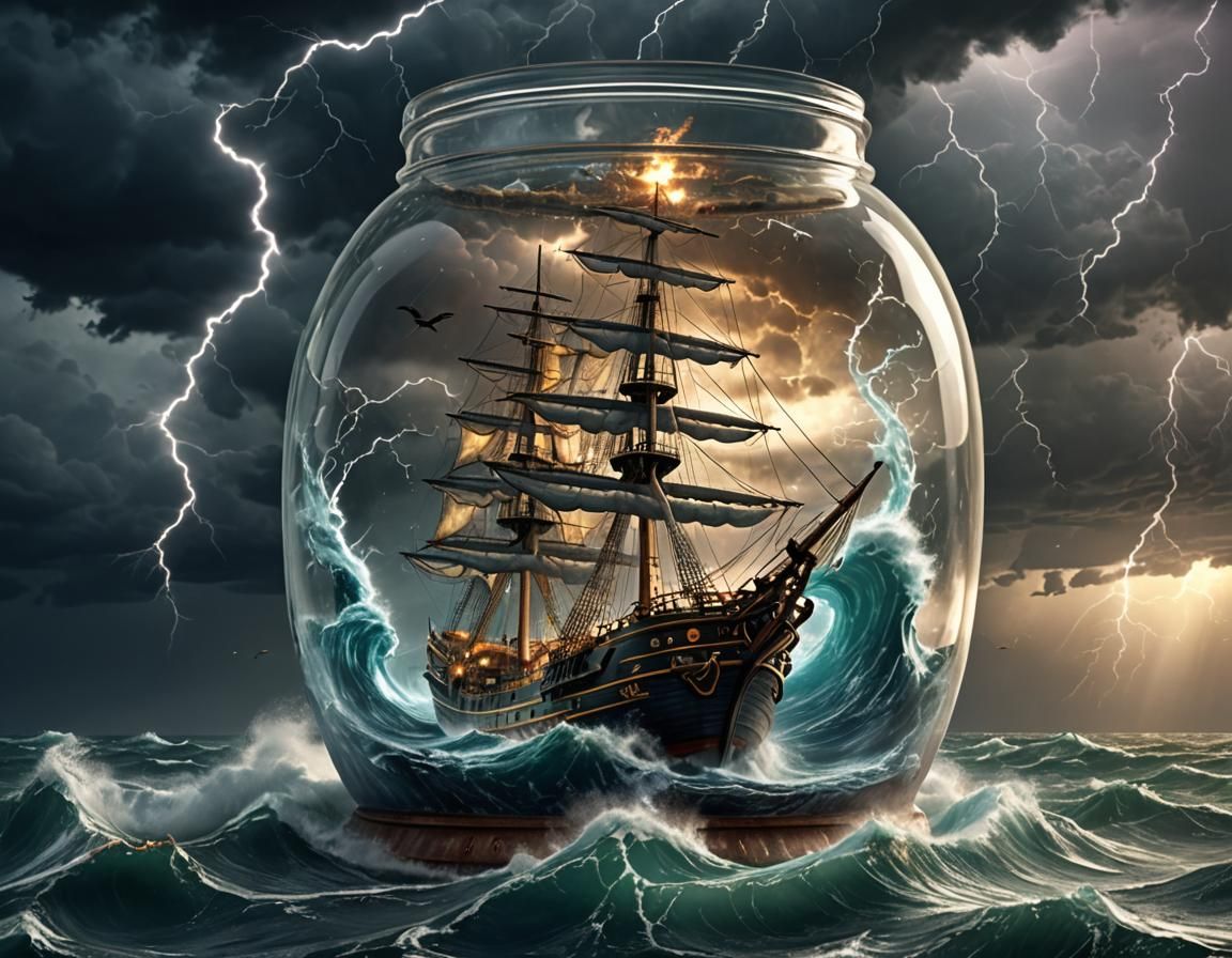 ship in a jar - AI Generated Artwork - NightCafe Creator
