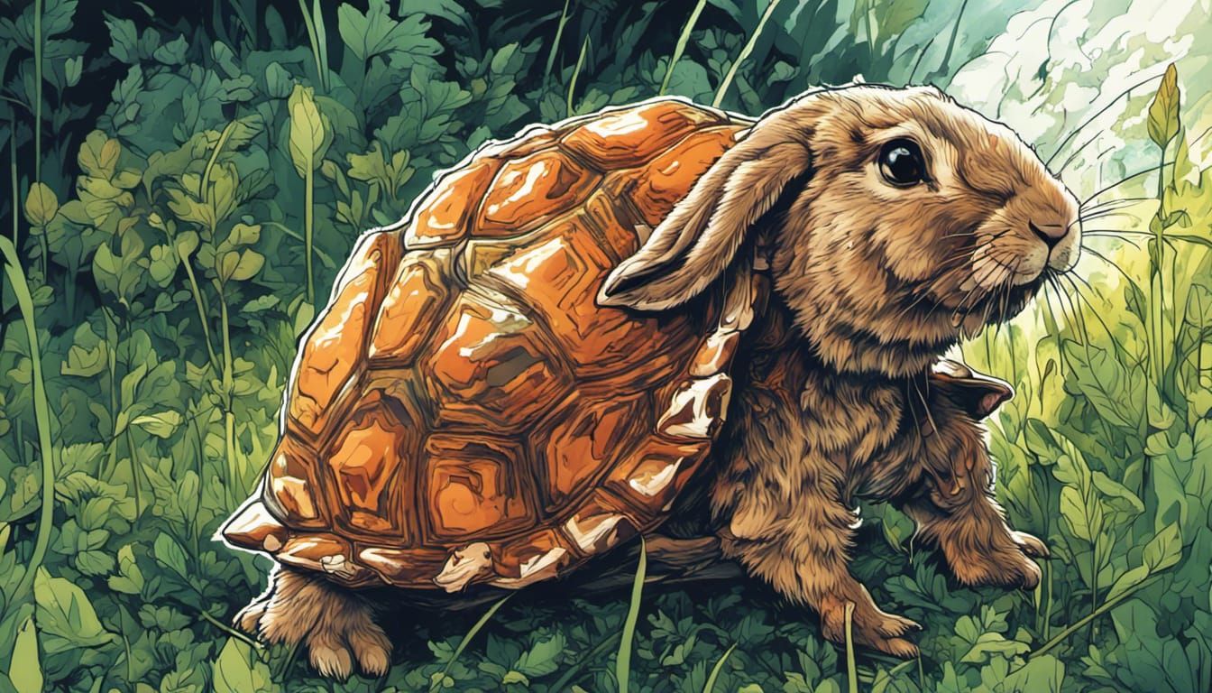 Timid Tortoise Shell Rabbit - AI Generated Artwork - NightCafe Creator