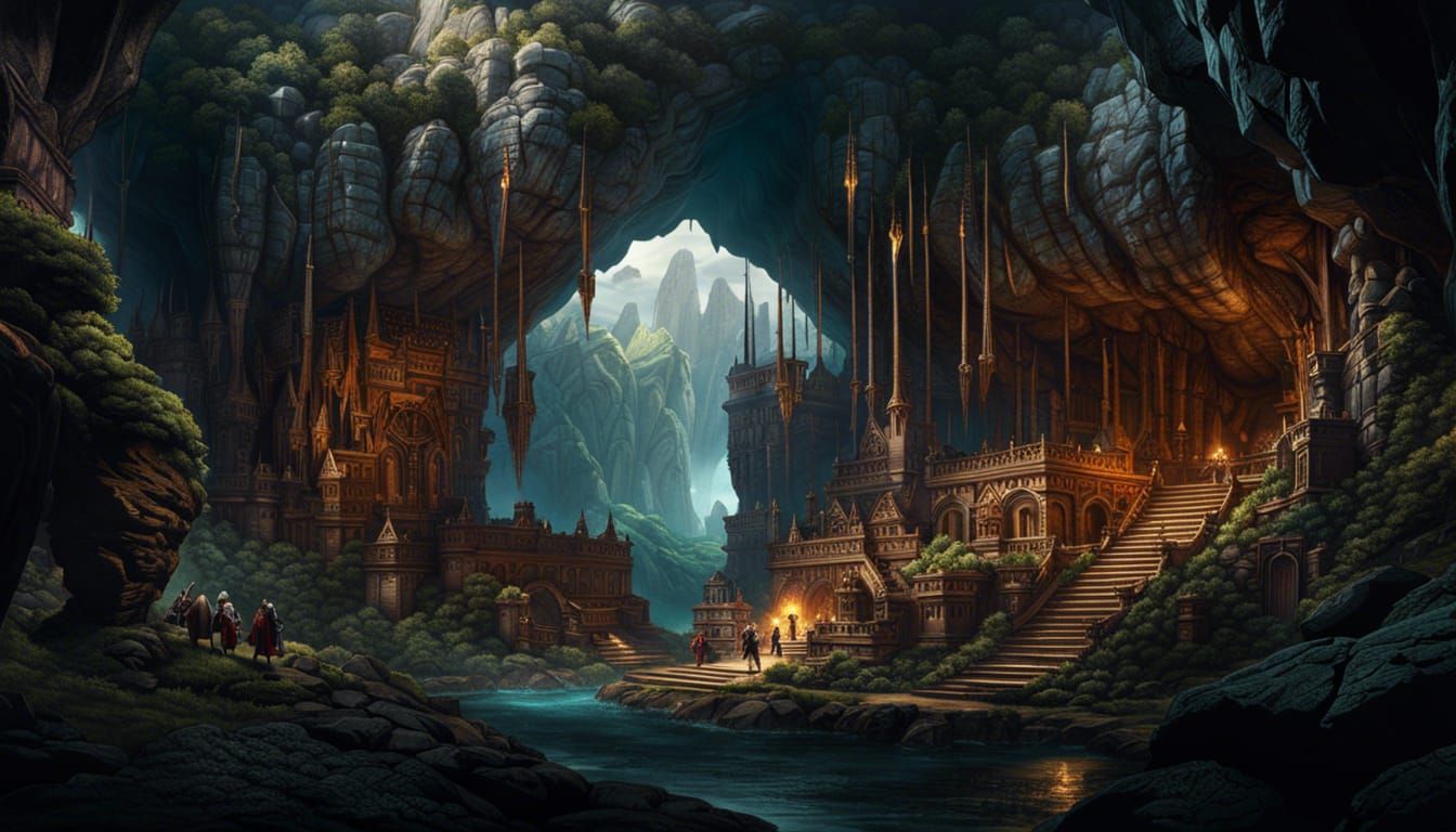 Gnome cave city - AI Generated Artwork - NightCafe Creator