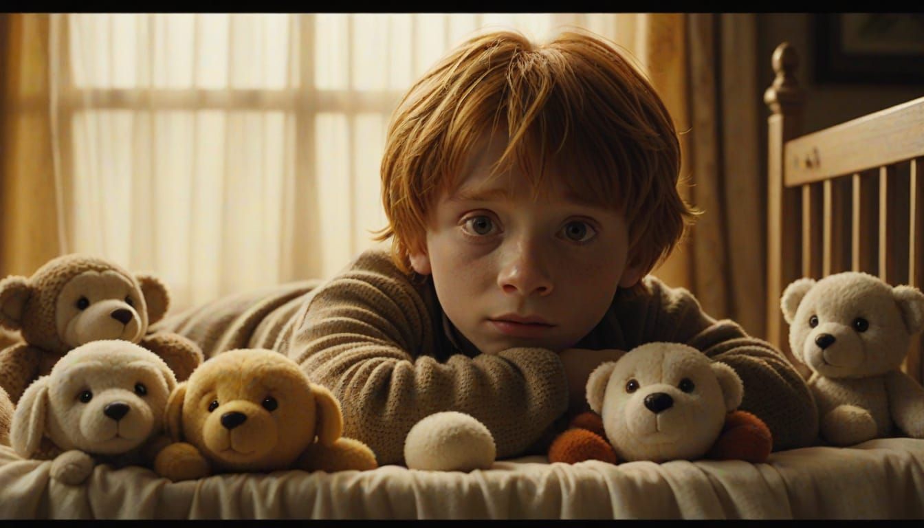 Baby Ron Weasley in Warm Cinematic Light - AI Art