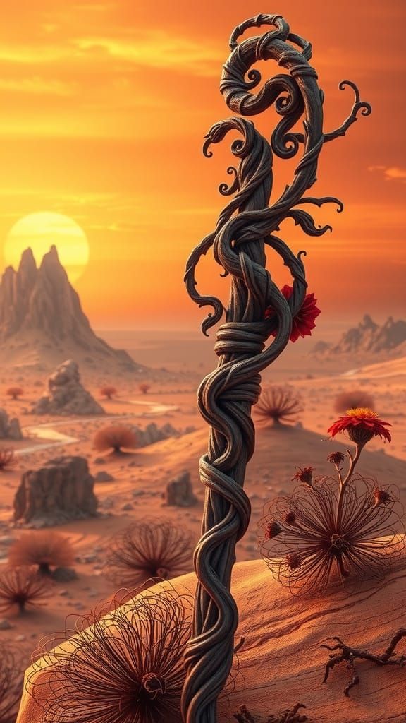 Mystical Staff of the Dry Season - AI Art