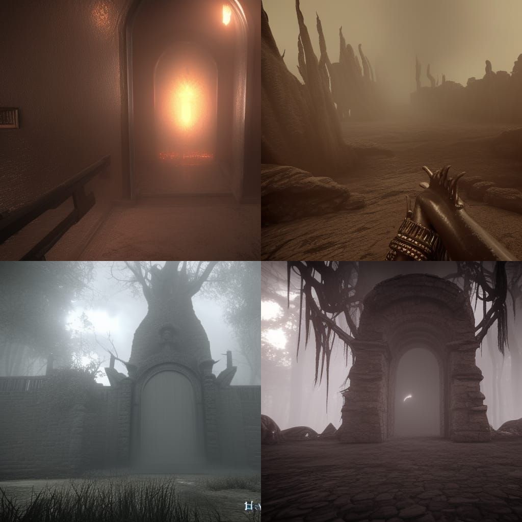 The gates of Hell hyperdetailed Unreal Engine ominous eldritch fantasy ...