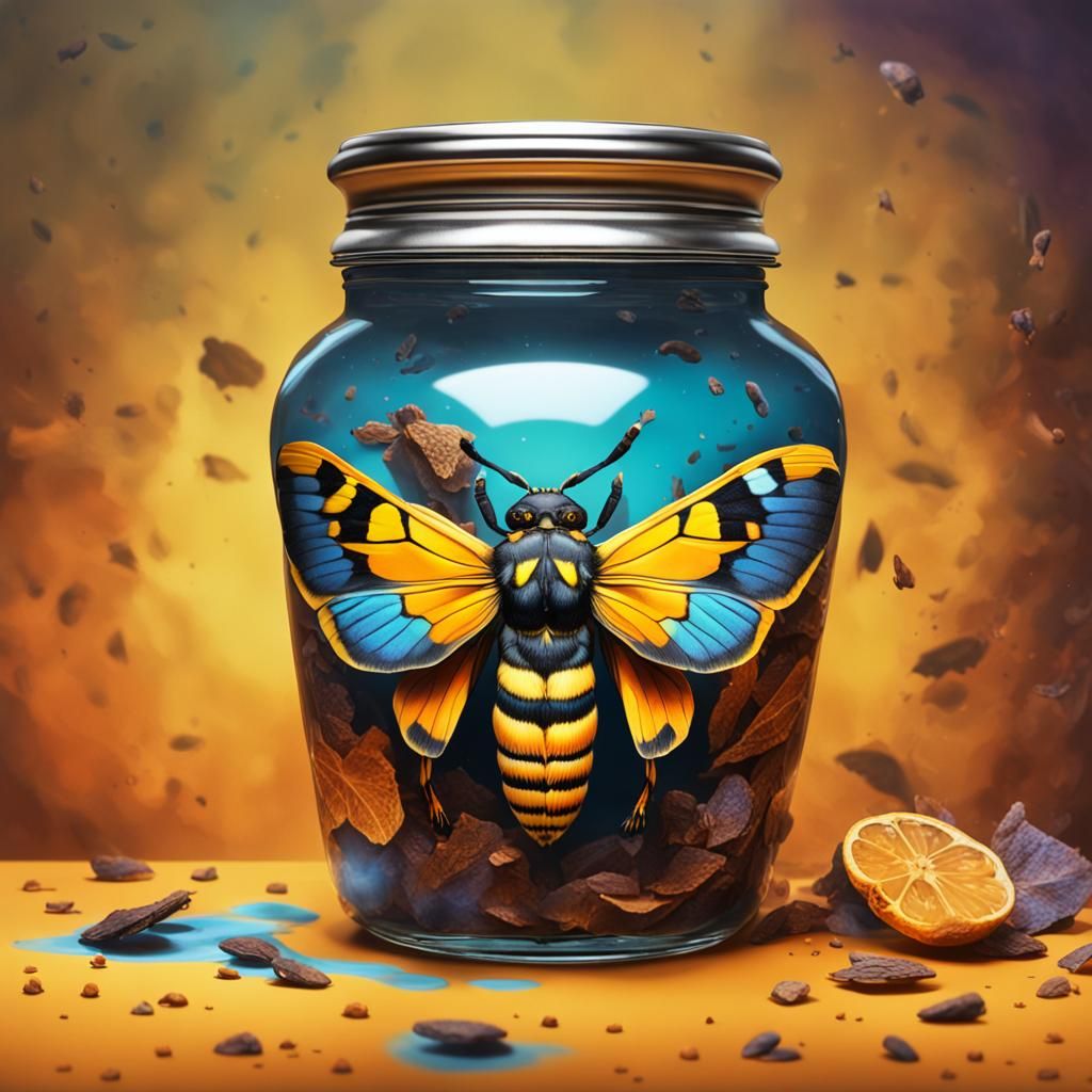 Captured moth - AI Generated Artwork - NightCafe Creator