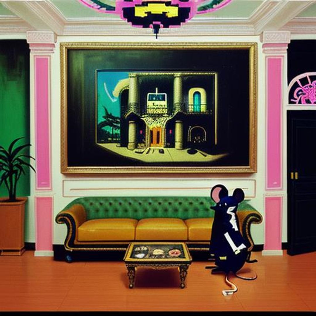 8-bit mouse in vaporwave house By Chaim Soutine and Salvador Dali - AI ...
