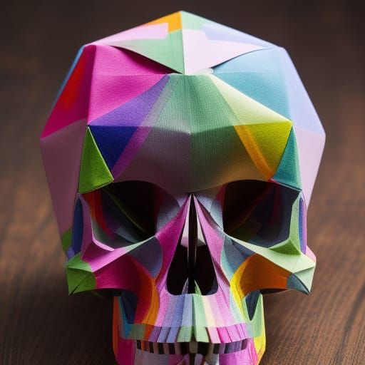 Origami Skull 3 - AI Generated Artwork - NightCafe Creator