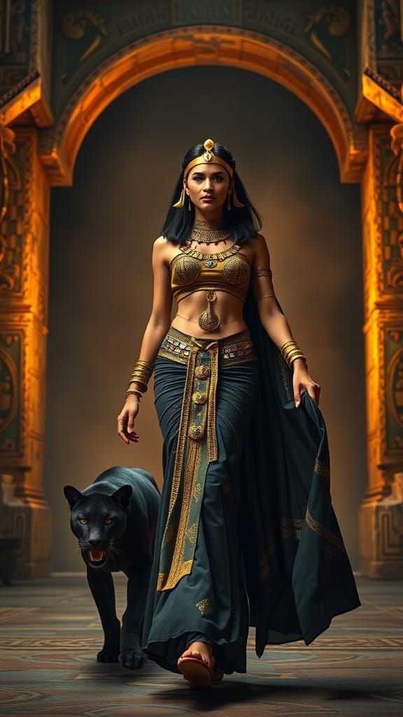 Cleopatra Emerges: Cinematic Egyptian Queen - AI Art