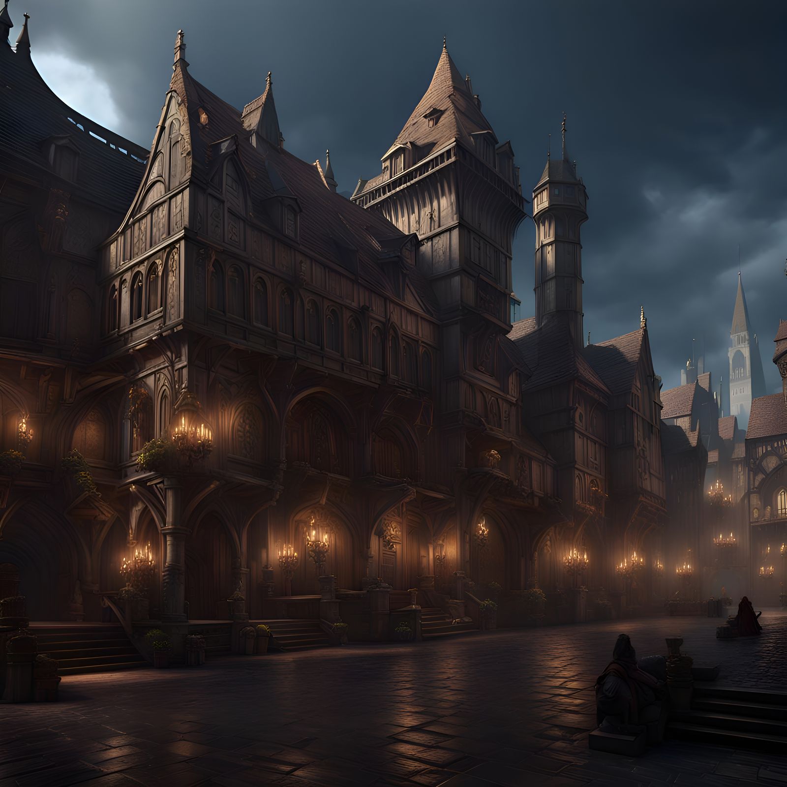 renaissance Furrier's Guild Hall in a city daytime - AI Generated ...