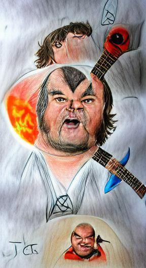 Jack Black Tenacious D drawing - AI Generated Artwork - NightCafe Creator