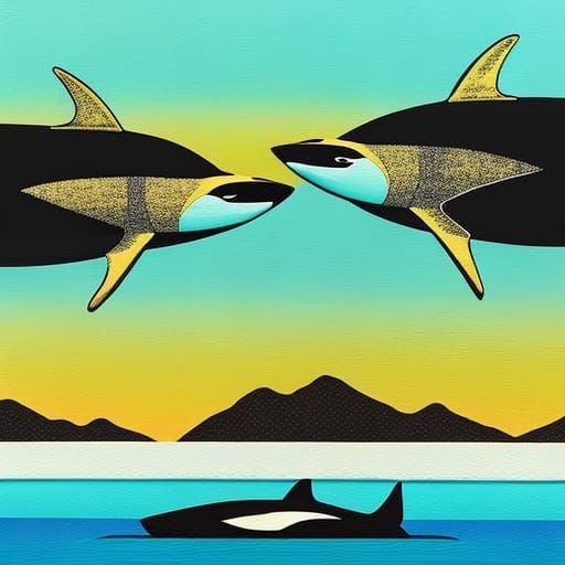 Abstract Orca Dance - AI Generated Artwork - NightCafe Creator