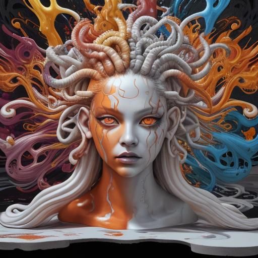 A 3d realistic photograph medium view portrait of A surreal beautiful ...