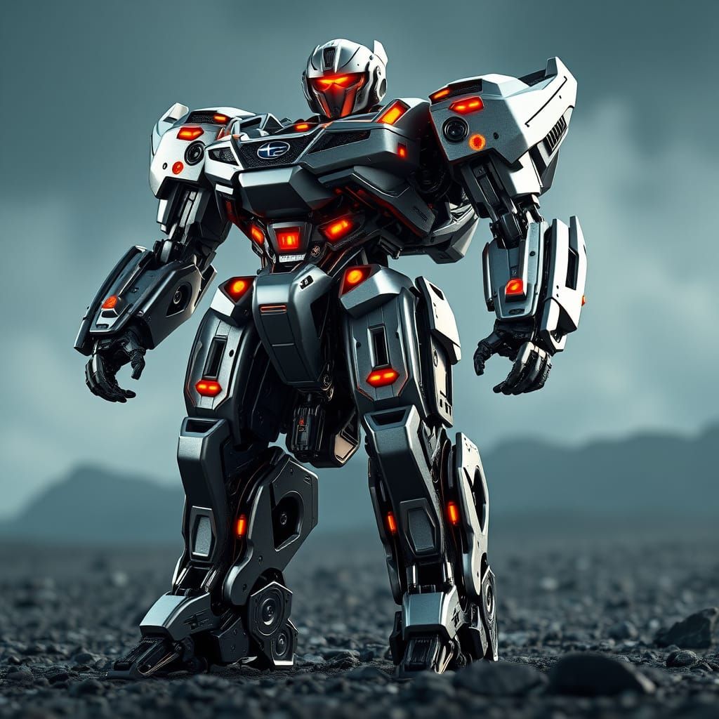 My car as a transformer - Silver Subaru Transformer in 8K Ci...