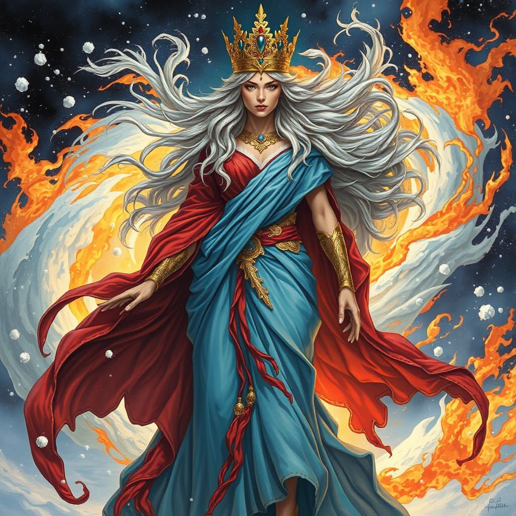 Goddess of ice and fire - Regal Goddess of Frost and Flame