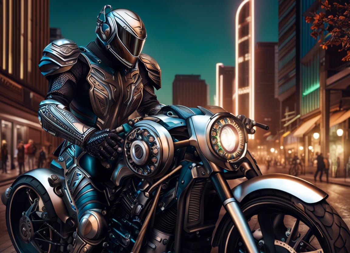 Cyber Biker - AI Generated Artwork - NightCafe Creator