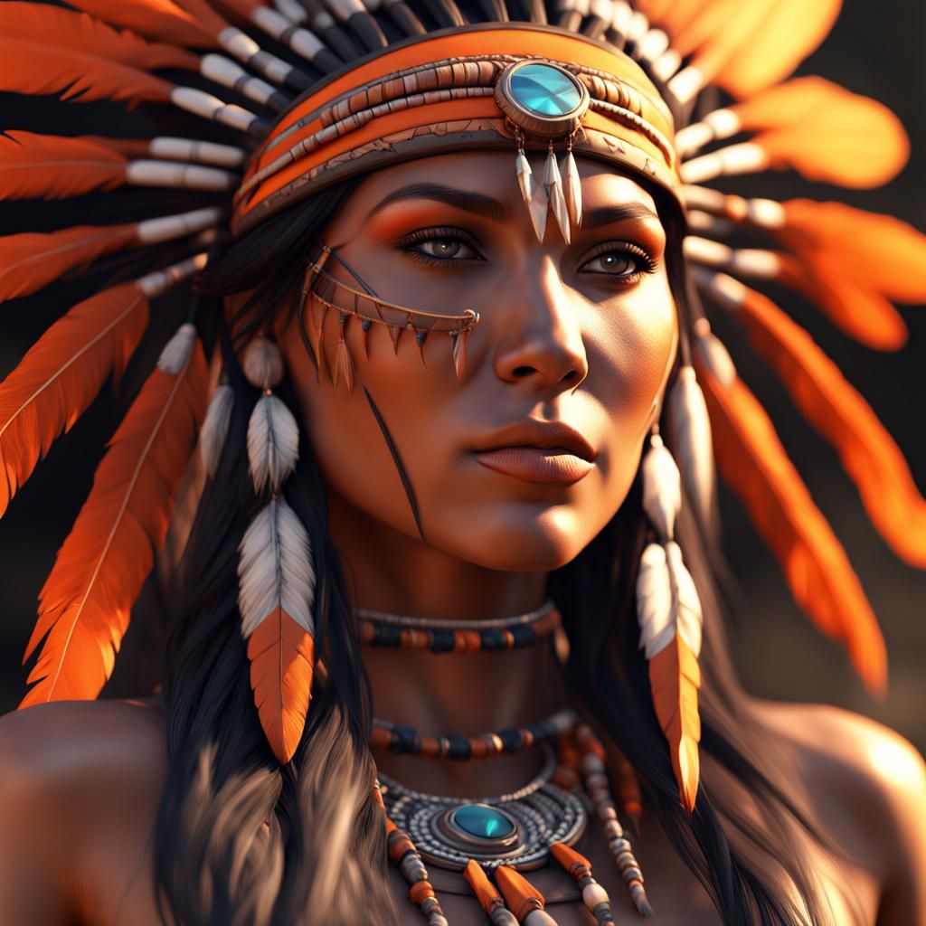 Native American Woman - AI Generated Artwork - NightCafe Creator