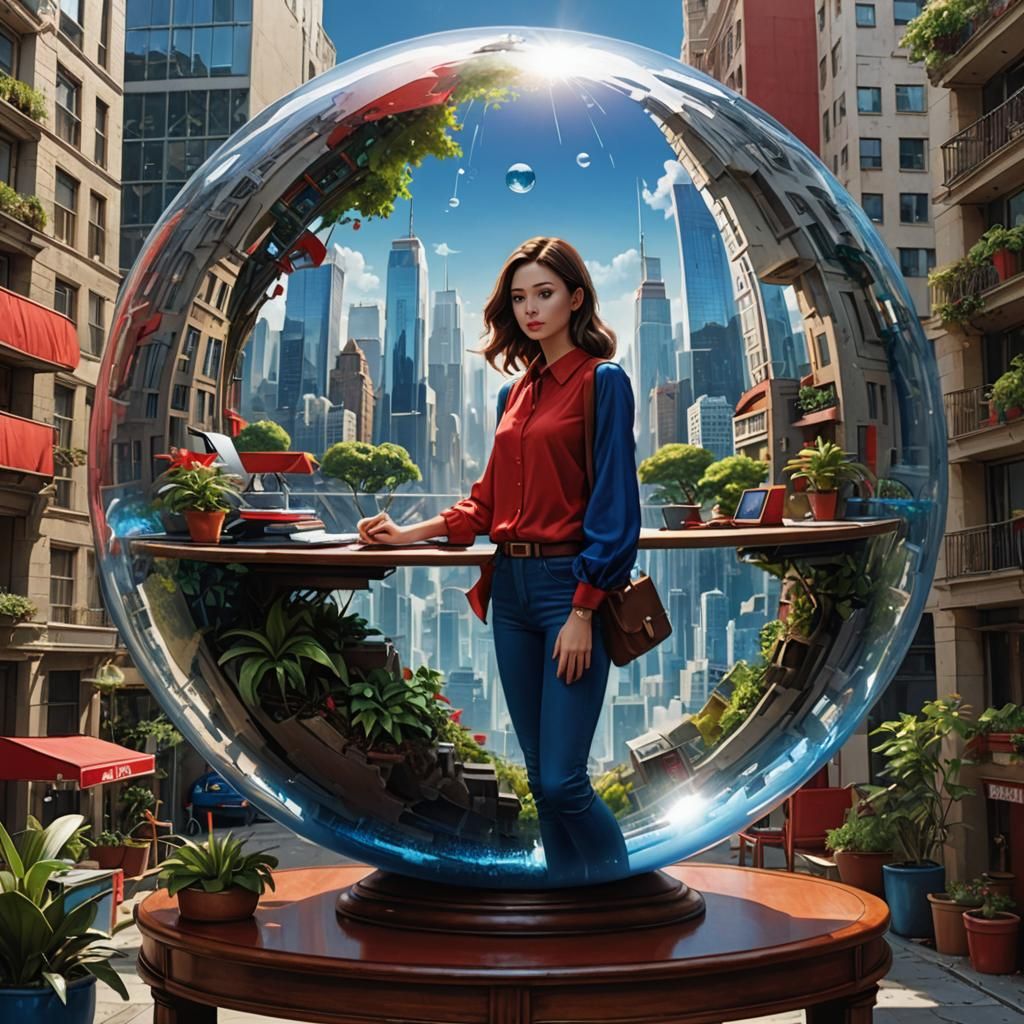 Sphere art, super detail(sphere:1.2),border, one girl, detailed ...