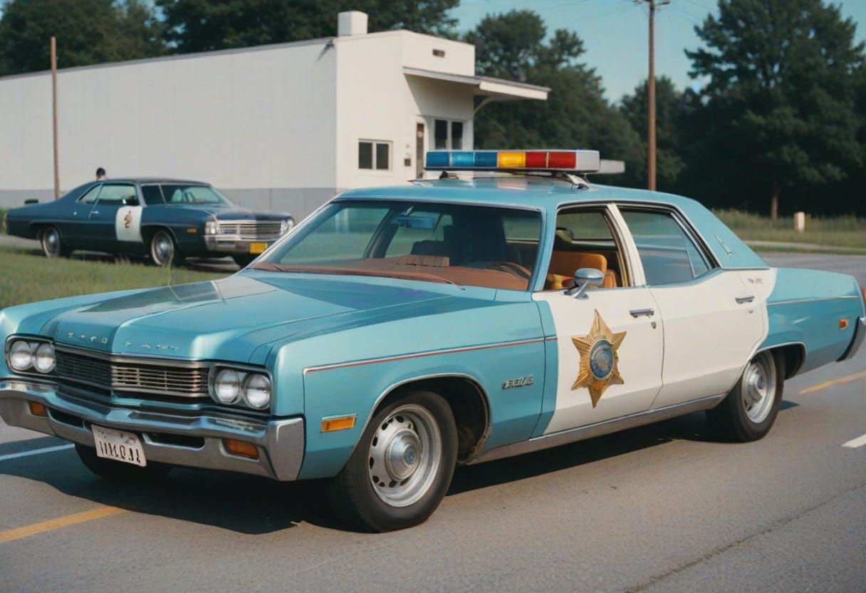 Retro-Futuristic Delaware State Police Cruiser Cru... - AI Art
