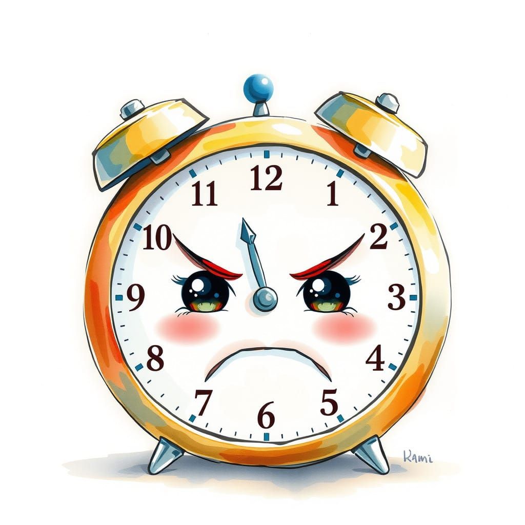 Why the Long (Clock) Face? - Whimsical Clock with a Scowl in...