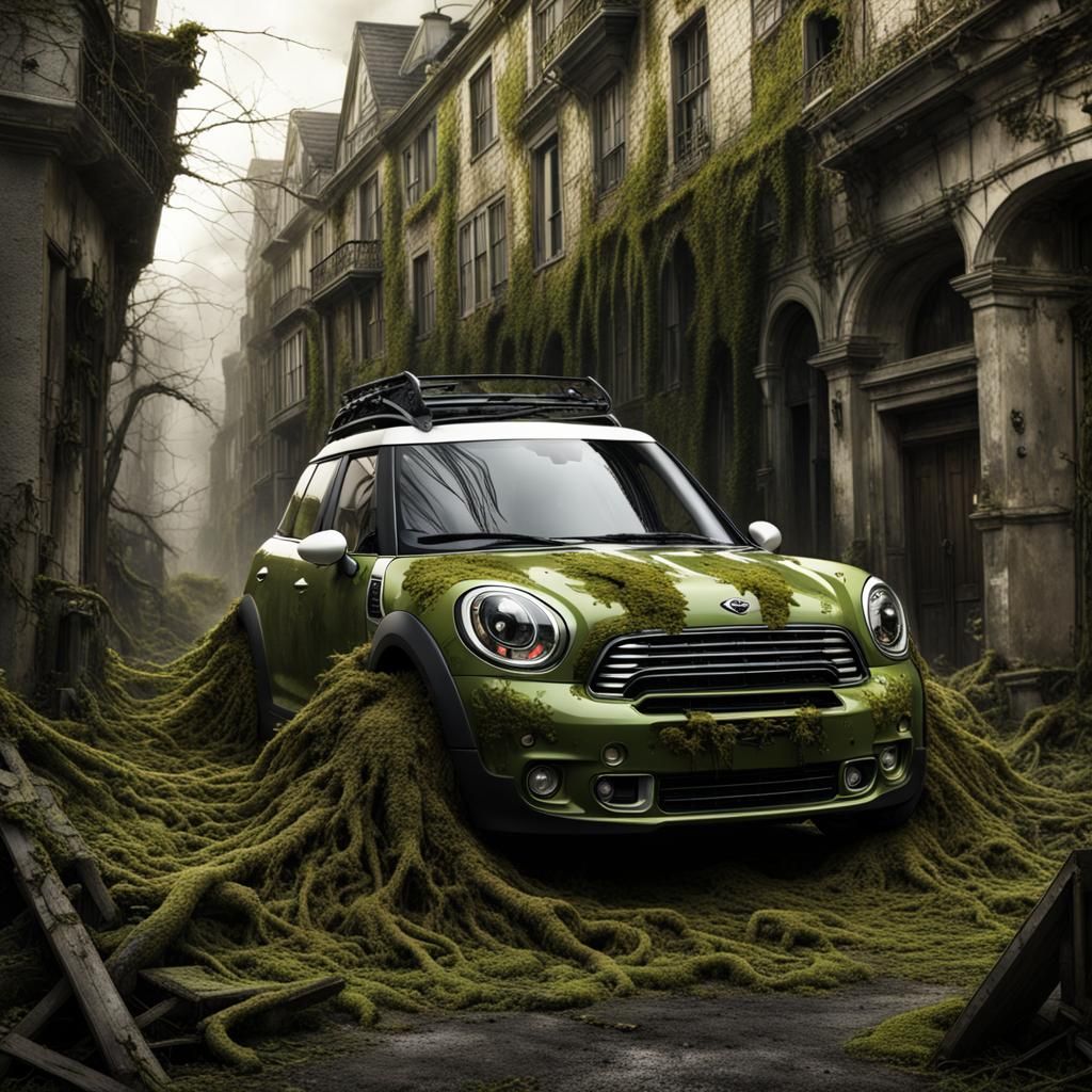 Mini Cooper countryman in a zombie apocalypse - AI Generated Artwork ...