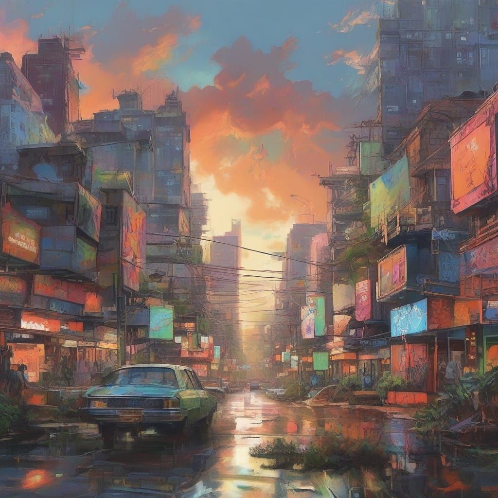 iridescent blue, red, orange, yellow, green watercolor nostalgic era of ...