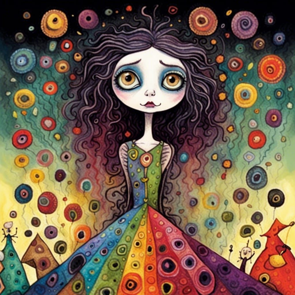 a beautiful multicolored kalaidescope Tim Burton complementary colors ...