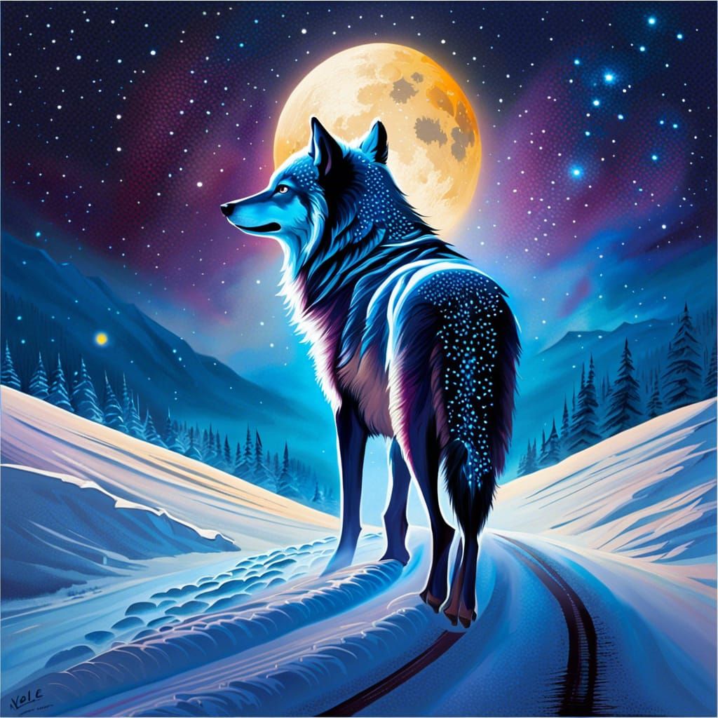 Snow wolf - AI Generated Artwork - NightCafe Creator