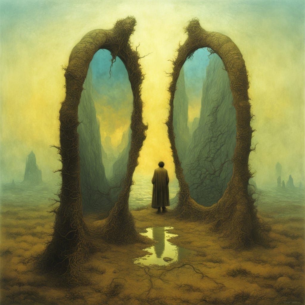 Distorted Reality in Dark Surrealist Art - AI Art