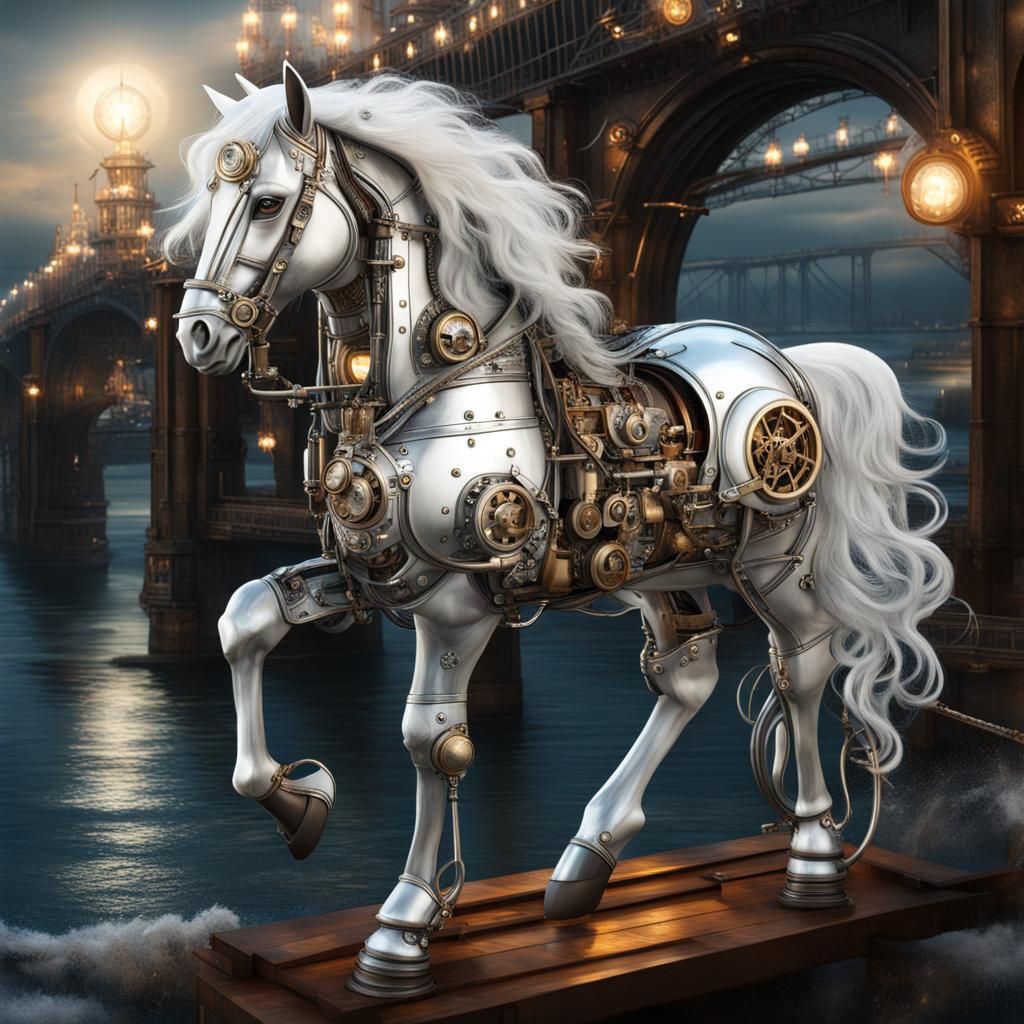 Steampunk Stallion - AI Generated Artwork - NightCafe Creator
