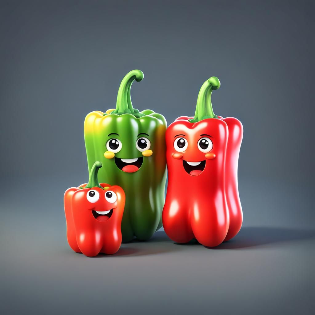 Pepper family - AI Generated Artwork - NightCafe Creator