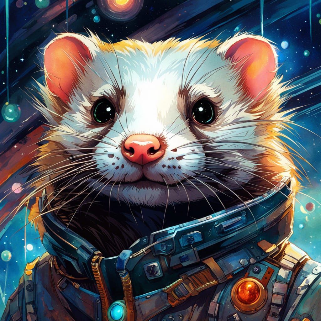 Astronaut ferret - AI Generated Artwork - NightCafe Creator