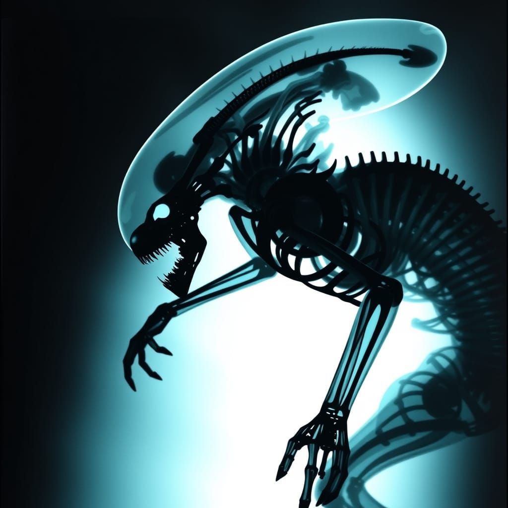x-ray of alien xenomorph - Xenomorph Anatomy Revealed in Viv...