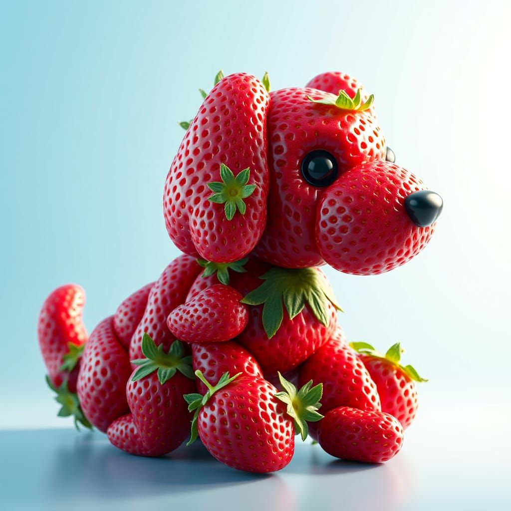 a dog made out of strawberries, 8k resolution