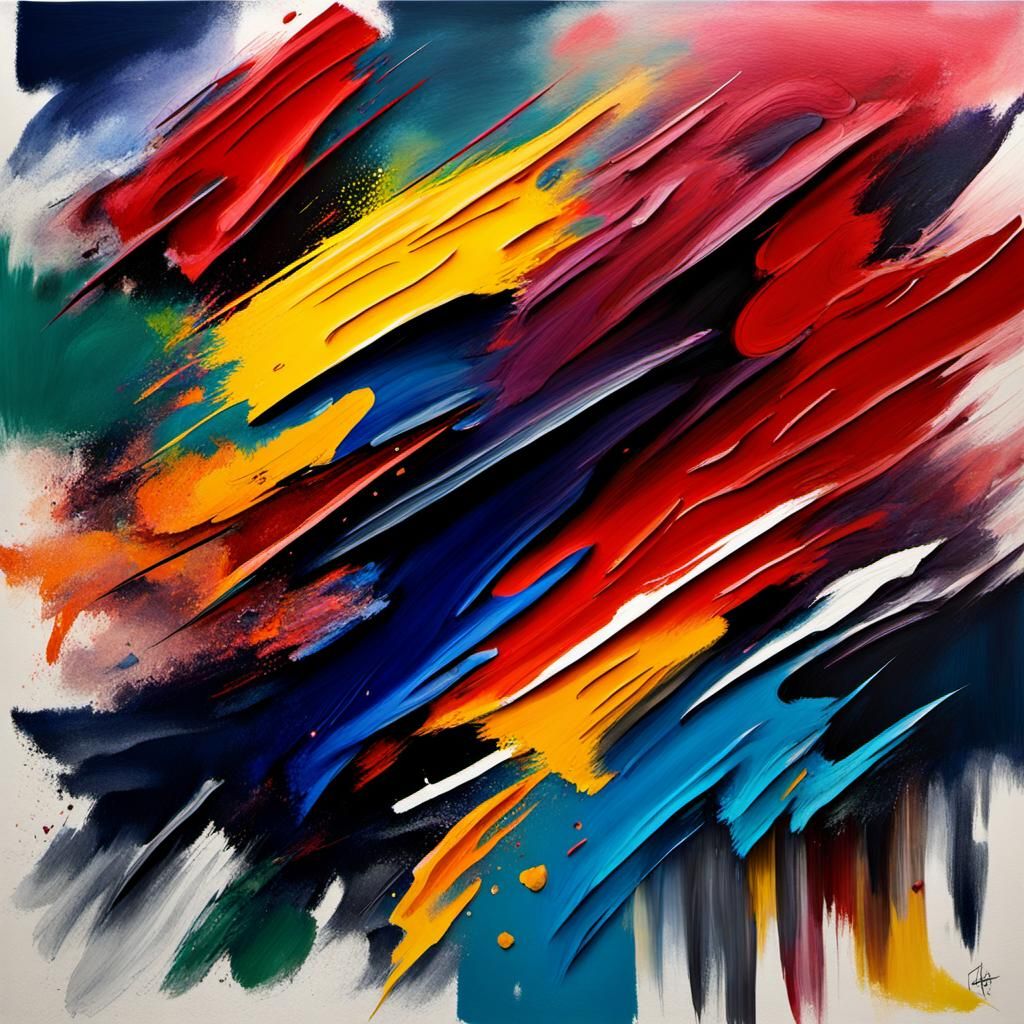 Angry abstract art, angry colors, angry brushstrokes - AI Generated ...