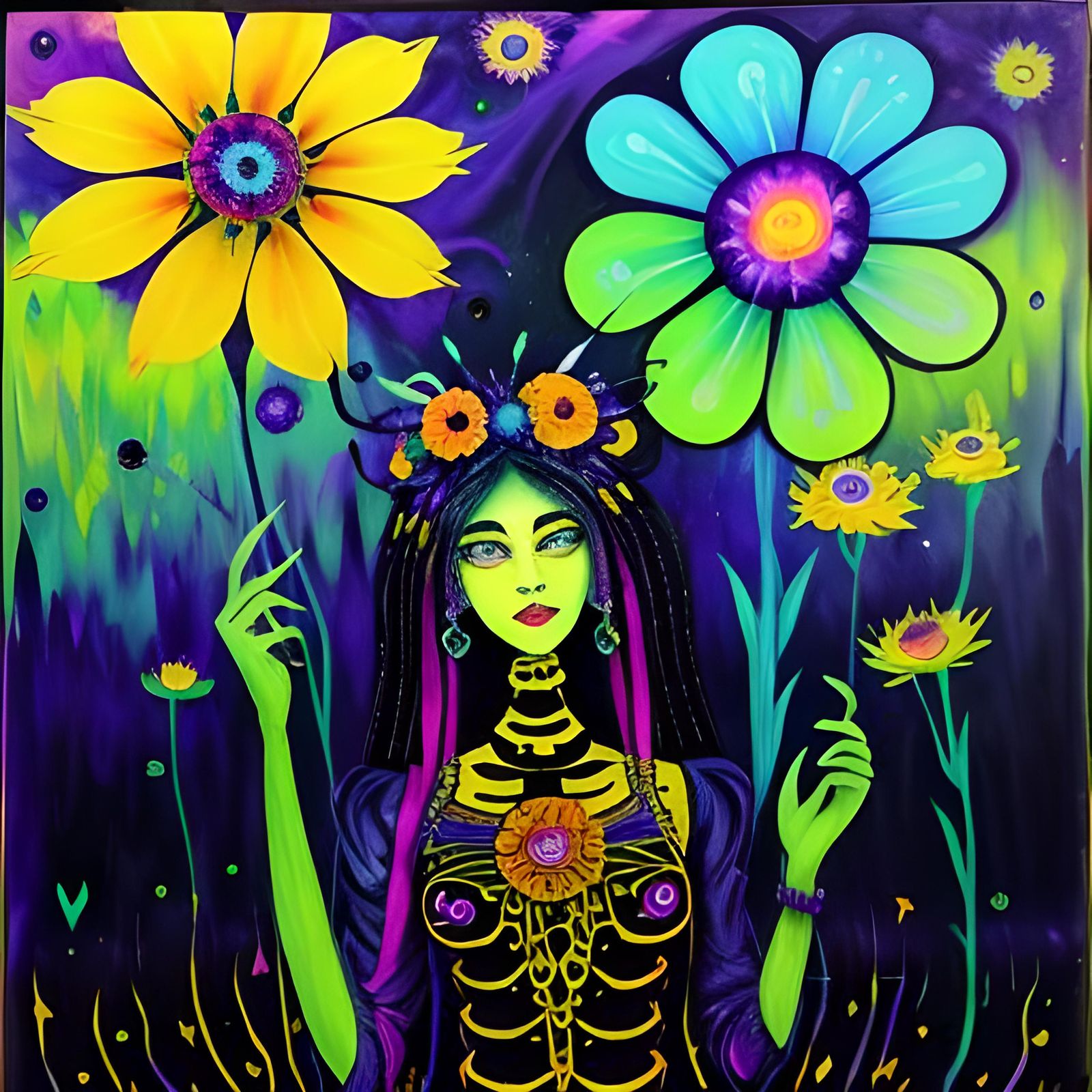 Bee gothic art folk art psychedelic art mysterious complex elaborate ...