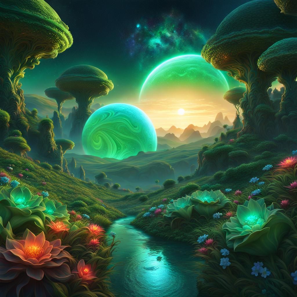 Emerald spheres - AI Generated Artwork - NightCafe Creator