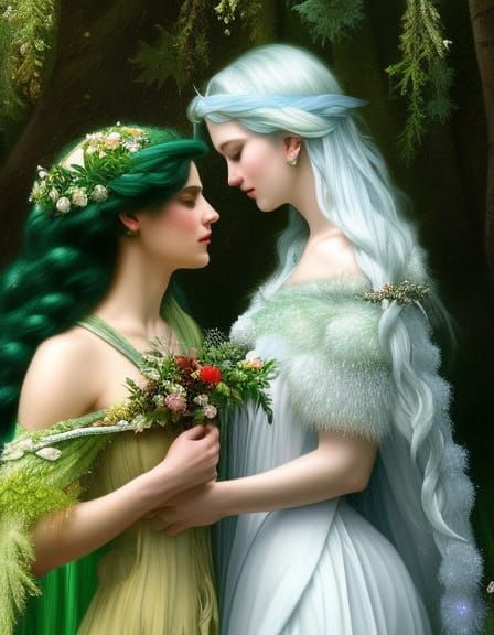 Winter and spring spirits can’t stay together - AI Generated Artwork ...