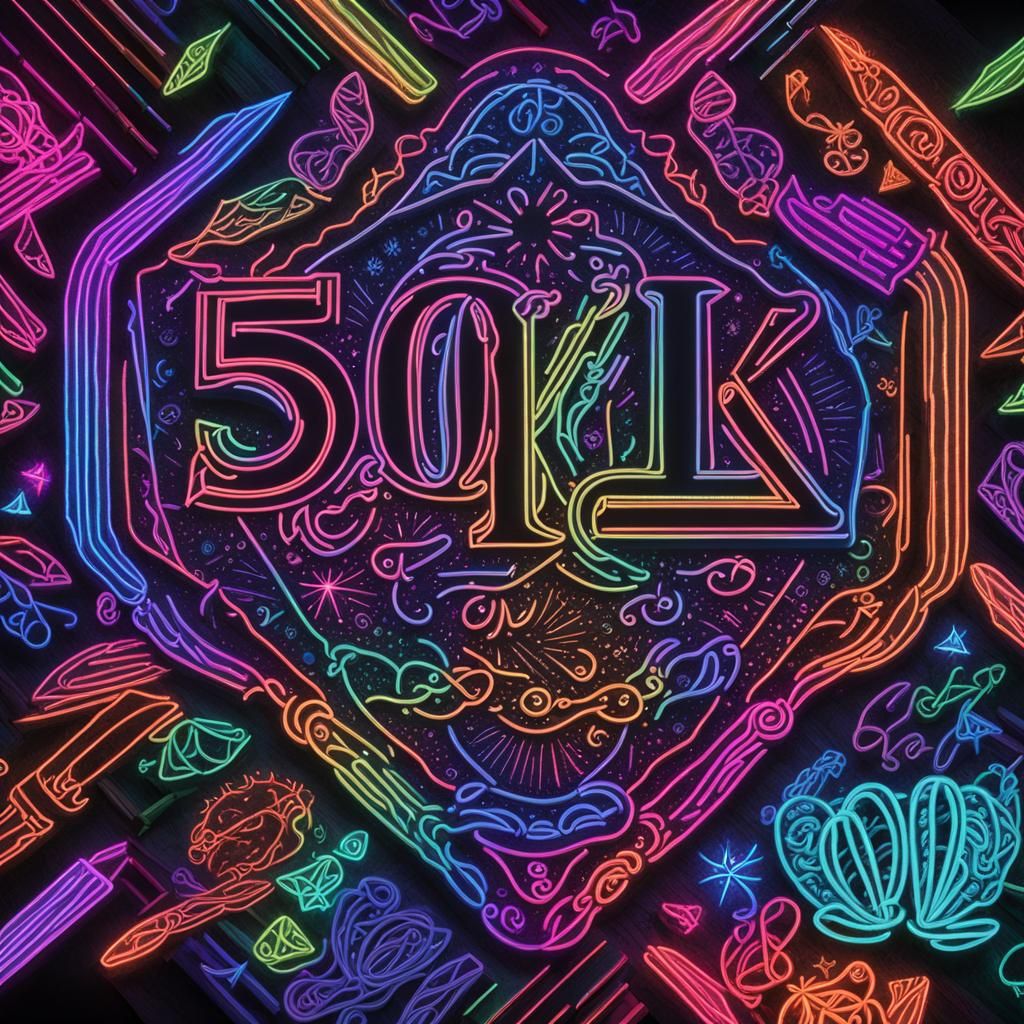 Congrats 50k congrats 50k congrats 50k congrats 50k sans-serif font ...