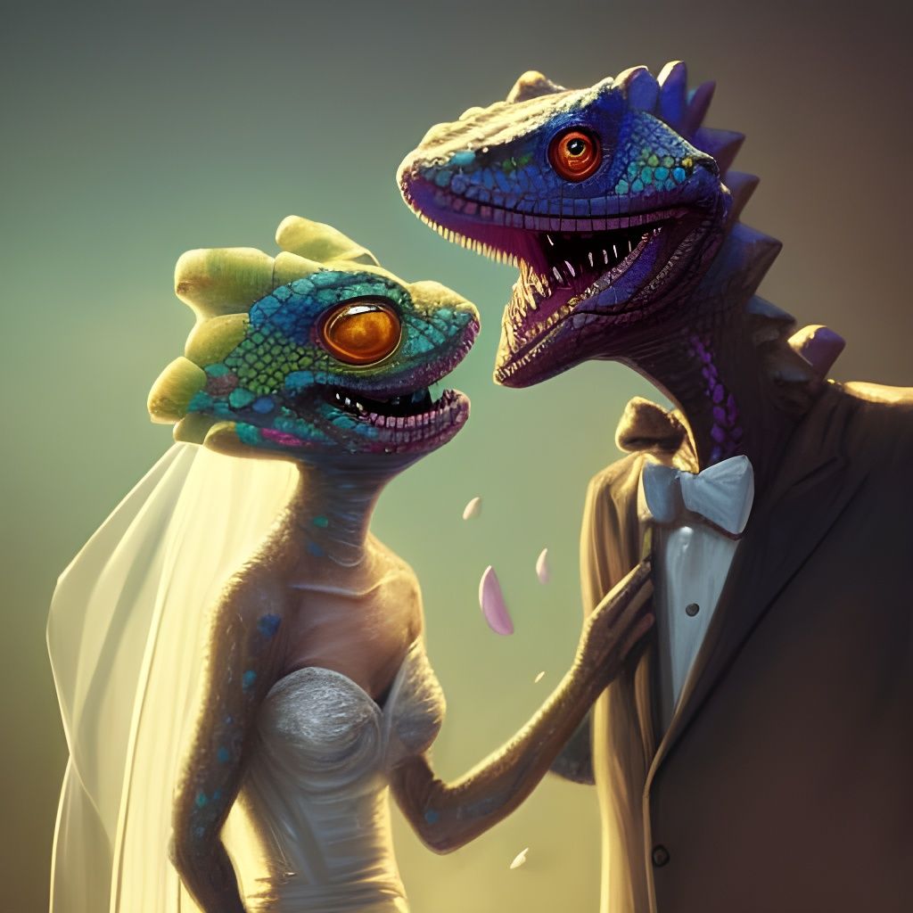 Lizard Wedding Day! - AI Generated Artwork - NightCafe Creator
