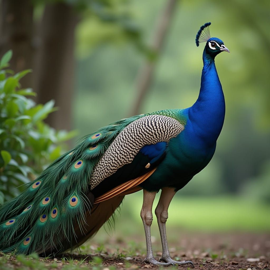 Vibrant Peacock in Full Plumage - AI Art