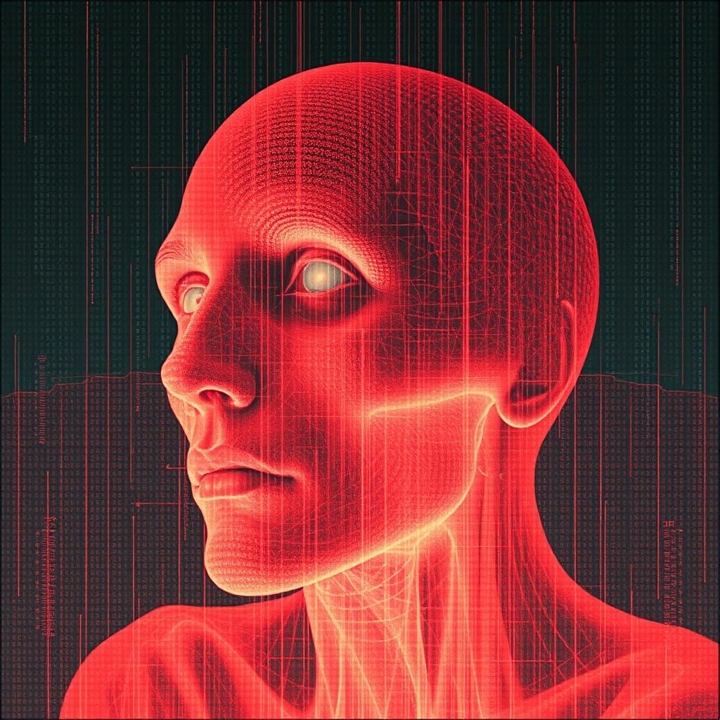 Vaporwave Hologram in Biometric Style - AI Art