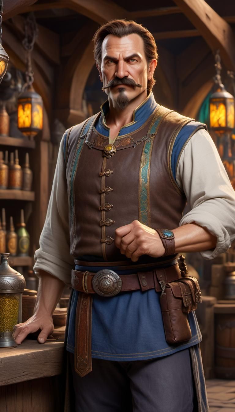 Herman Blackwood, Weapon merchant. - AI Generated Artwork - NightCafe ...