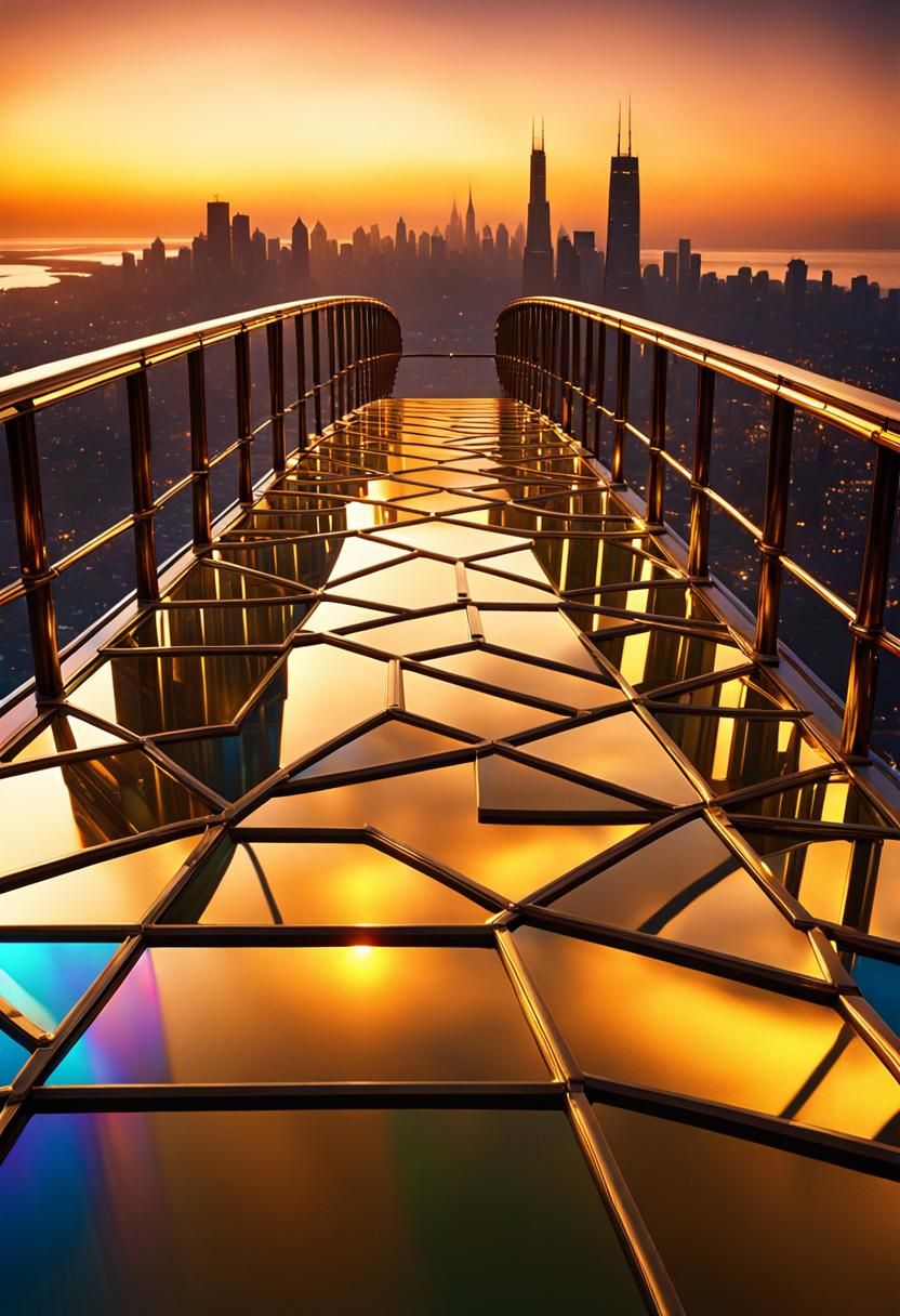 Mirror Bridge, cityscape #3 - AI Generated Artwork - NightCafe Creator