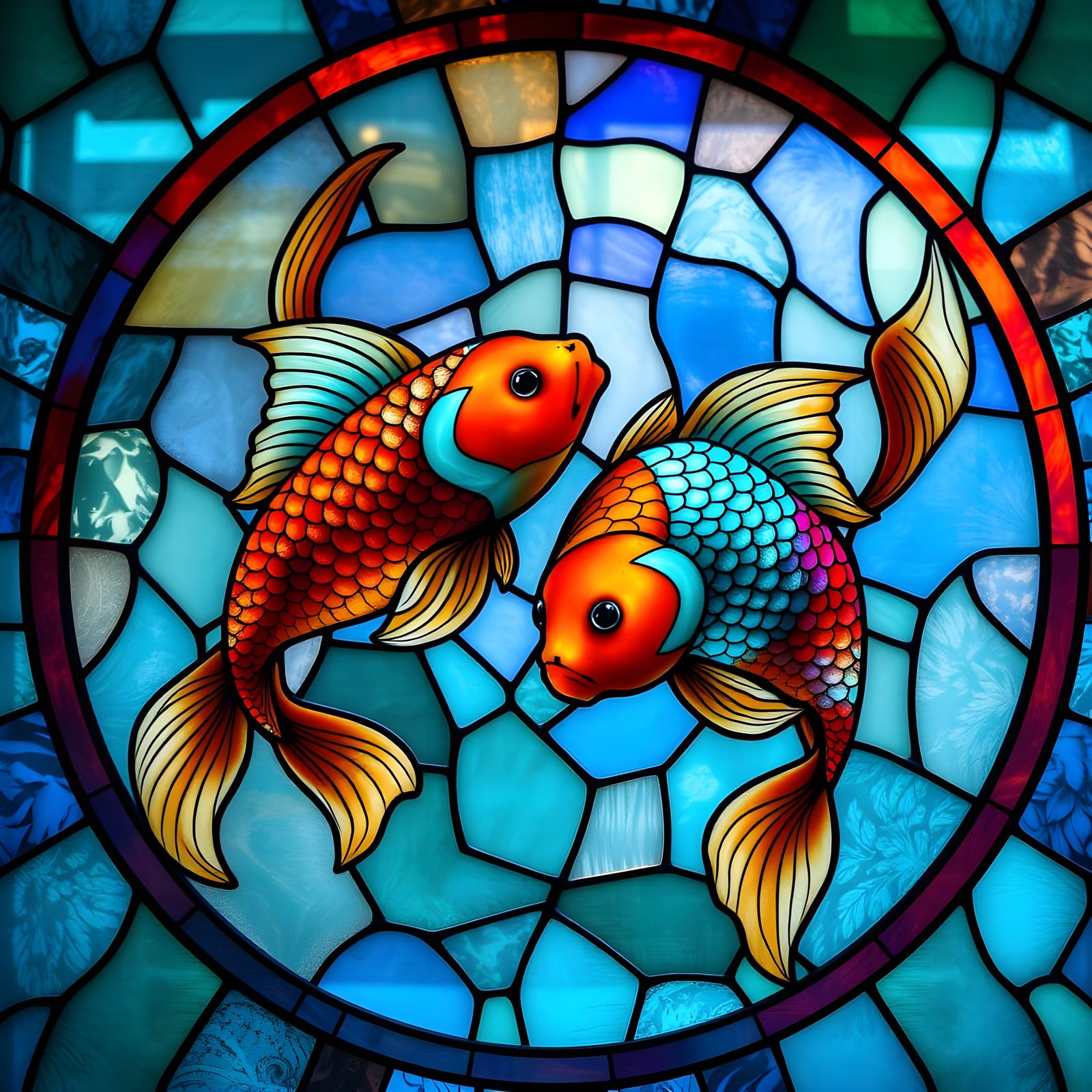 Koi fishes as the Pisces zodiac symbol