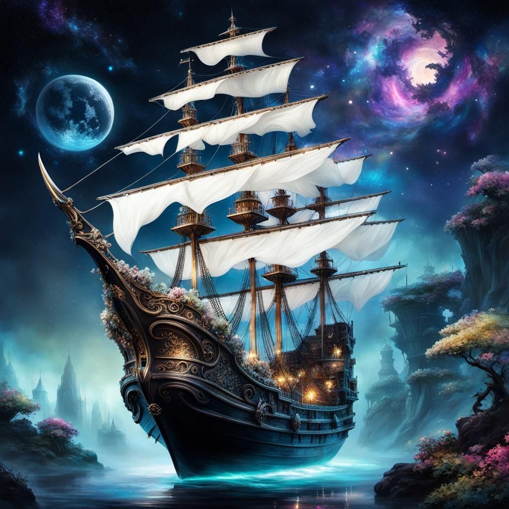 Rococo Gothic Fairytale Boat - AI Generated Artwork - NightCafe Creator