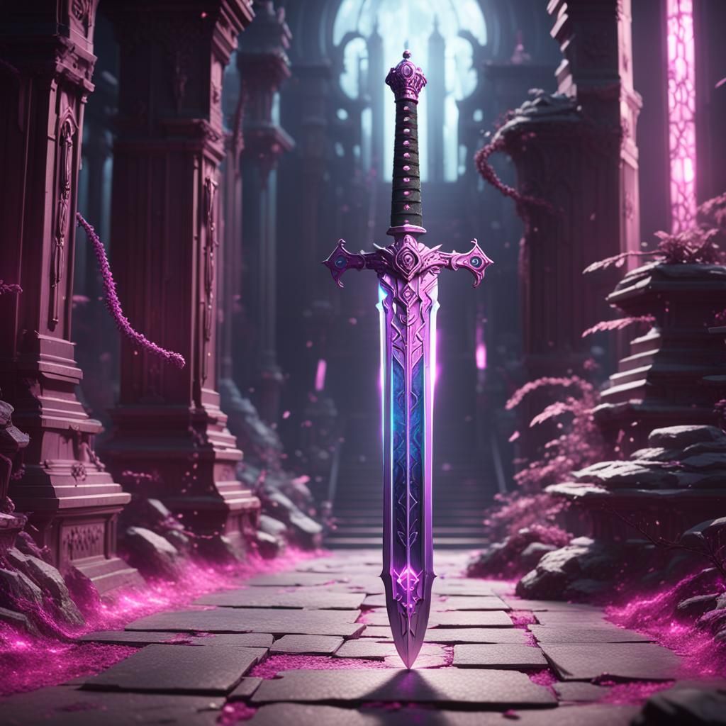 Purple knight sword⚔️ - AI Generated Artwork - NightCafe Creator