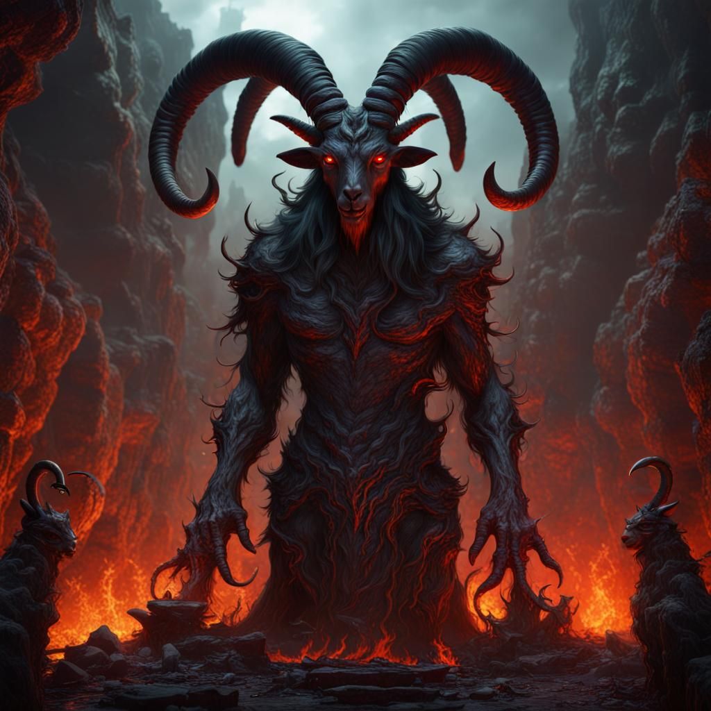 black goat demon hell - AI Generated Artwork - NightCafe Creator