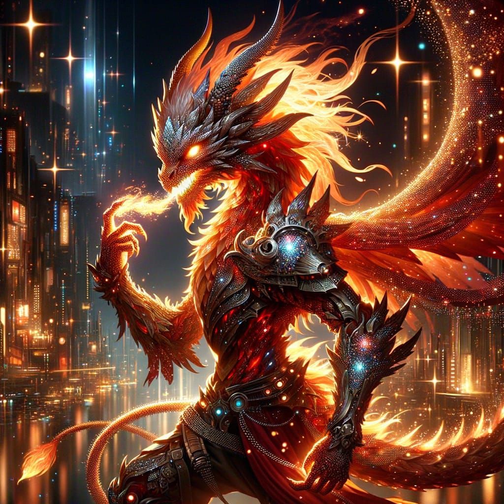 Elemental Creatures Fire Drac - AI Generated Artwork - NightCafe Creator